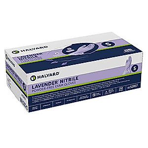 HALYARD Lavender Nitrile Exam Gloves, Powder-Free, Non-Sterile, 3.1 mil, 9.5", Lavender, Small, 52817 (Box of 250)