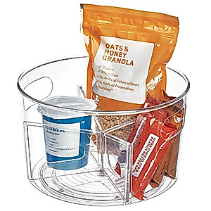 iDesign Linus BPA-Free Plastic Turntable Organizer with Removable Dividers, Spinner