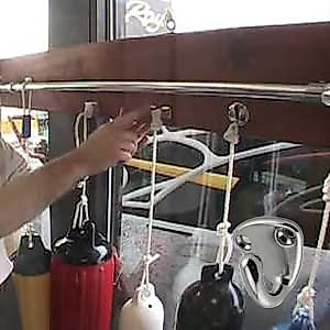 5pcs 316 Stainless Steel Boat Eye Fender Hook, Silver Mini Pad Eye Marine Sailing 27mm x 27mm Boats Accessories