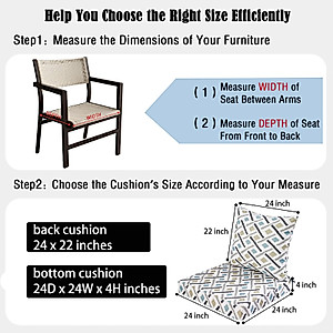 idee-home Outdoor Cushions for Patio Furniture, Outdoor Seat Cushions 24 x 24 with Fade Resistant Waterproof Removable Cover, Deep Seat Replacement Couch Sofa Chair Cushions for Yard Garden