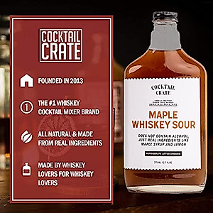 Cocktail Crate Whiskey Lover's 3 Pack Drink Mixers | Award-Winning Craft Cocktail Mixers - Premium Cocktail Syrup Handcrafted with Aromatic Bitters & Demerara Sugar | 12oz - 3 pack