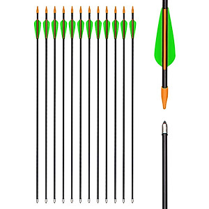 AICHROAD Practice Arrows 24 26 28Inch Targeting Arrow Shooting for Recurve Bows Compoundbow Youth Kids Beginner 28inch 12pcs