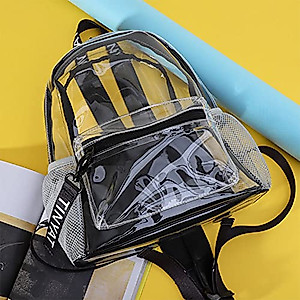 Clear small Backpack Transparent Thicker durable PVC Backpacks for Adults for School, Security, Sporting Events