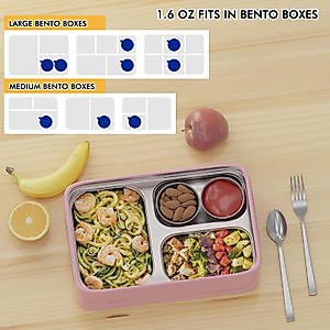 New England Stories Salad Dressing Container To Go, 4 Pack - 1.6 oz Small Containers with Lids for Dip Sauce, Reusable Condiment Cups for Lunch Box