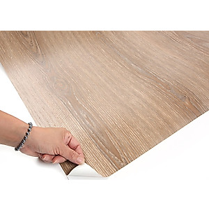 ROSEROSA Peel and Stick PVC Faux Wood Self-Adhesive Wallpaper Covering Counter Top Shelf Liner Oak (WD169 : 2.00 Feet X 6.56 Feet)