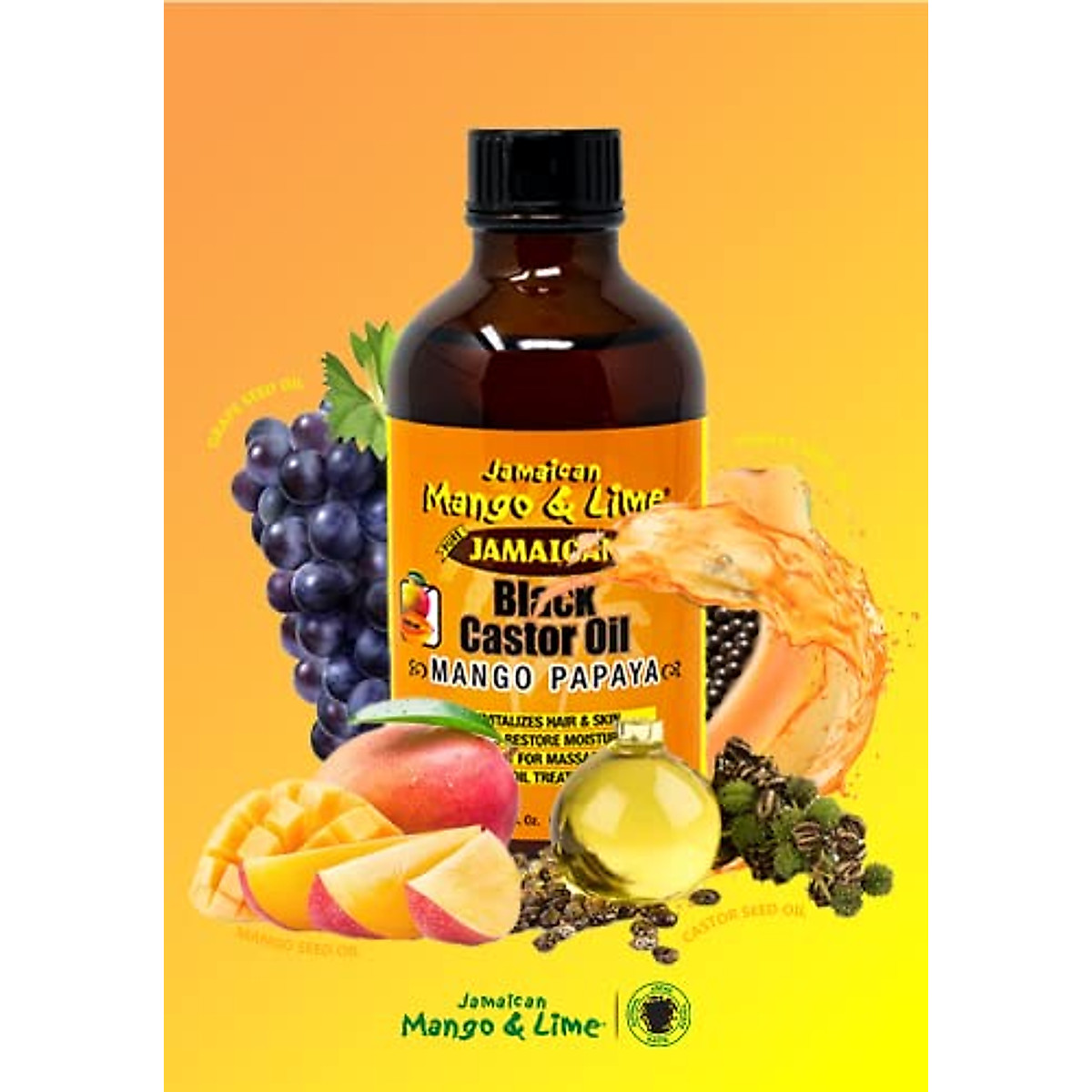 Jamaican Mango & Lime Black Castor Oil (Mango Papaya) 4oz