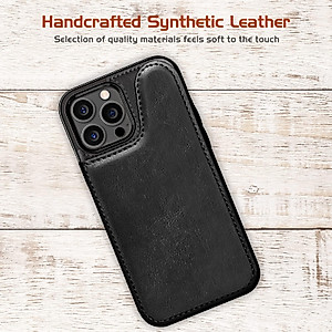 LOHASIC for iPhone 12 Pro Wallet Case, for iPhone 12 Phone Cover to Men Women, 5 Card Holder Premium PU Leather Credit Slot, Magnetic Kickstand Protective Folio Portfolio Pocket, 6.1 Inch - Black