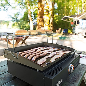 Yukon Glory™ Griddle Warming Rack, Designed for 17" Blackstone Griddles, One-Step Clip On Attachment, Portable and Collapsible