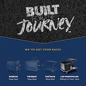 URBANTRANSIT Rolling Car Wash Stool with Bucket - Save Your Back, An Ideal Caddy Cart for Car Detailing, Cleaning, Painting and Gardening - 350 Lb Capacity with Easy-Glide Wheels and Removable Seat