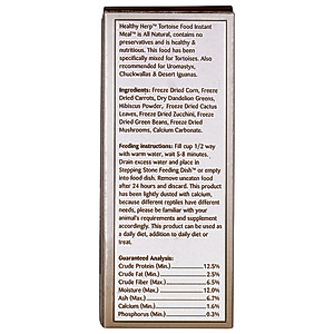 Healthy Herp Tortoise Food Instant Meal for Reptiles - Nutritious Turtle Food, Tortoise Habitat Accessories, Tortoise Food - Made in USA - Ideal for Box Turtles, Lizards - 7 x 0.21 oz (6g) Cups