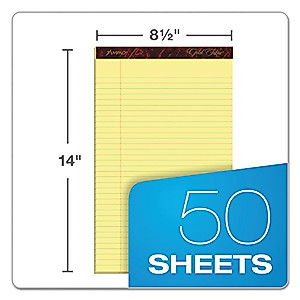 Ampad Gold Fibre Writing Pads, 8-1/2" x 14", Legal Rule, Canary Paper, 50 Sheets, 12 Pack (20-030R)