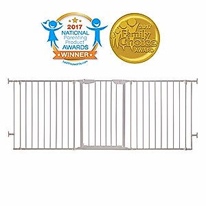 Dreambaby Newport Adapta Baby Gate - Use at Top or Bottom of Stairs - for Straight, Angled or Irregular Shaped Openings (White)