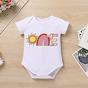 IBTOM CASTLE Boho Sun First Trip Around The Sun Birthday Decorations You are My Sunshine 1st Birthday Outfits for Toddler Infant Newborn Pageant Flower Floral Dance Dress Gift Baptism Sun - one 1T