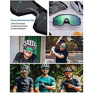 Pro Acme Polarized Sports Sunglasses for Men Women，UV Protection Lens Glasses For Baseball Cycling Running Fishing Sports (Silver Mirror+Green Mirror)