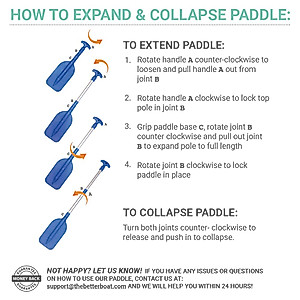 Boat Paddle Telescoping Plastic Collapsible Oar Kayak Jet Ski Tube Rafting and Miniature Mini Canoe Paddles Small Tubing Floats Oars Row and Safety Boat Accessories for Kids and Adults - 1Pk