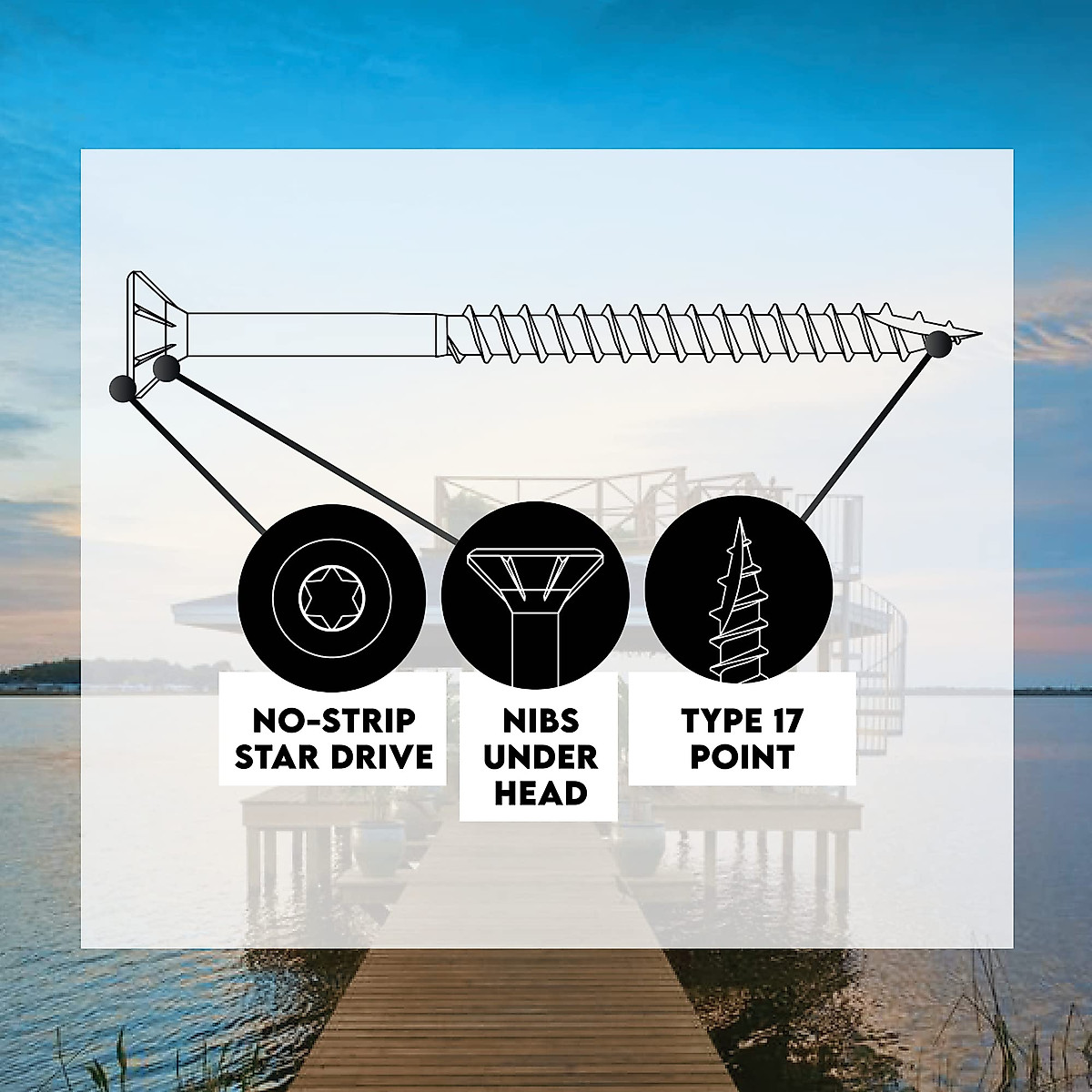 #10 x 3 Inch Stainless Steel Deck Screws 1750 Pieces | T25 Star Torx Drive Flat Head | 304 Grade Stainless Steel Wood Screws High Corrosion Resistance by Allen's Trading Co. Eagle Claw Fasteners