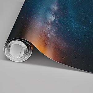 SIGNFORD Removable Wall Sticker/Wall Mural Navy Blue Graphite Granite Wall Pattern Abstract Shapes Digital Art Minimalism Bohemian Relax/Calm for Living Room, Bedroom, Office - 100x144 inches