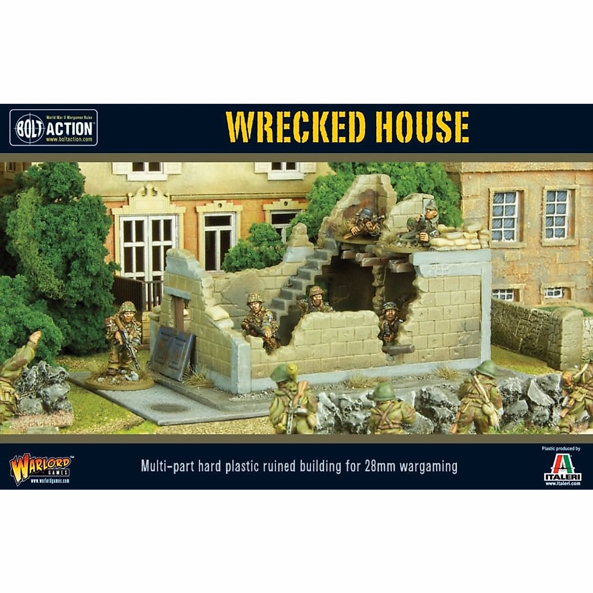 WarLord Bolt Action Wrecked House 1:56 WWII Military Table Top Wargaming Diorama Plastic Model Kit WG-TER-46