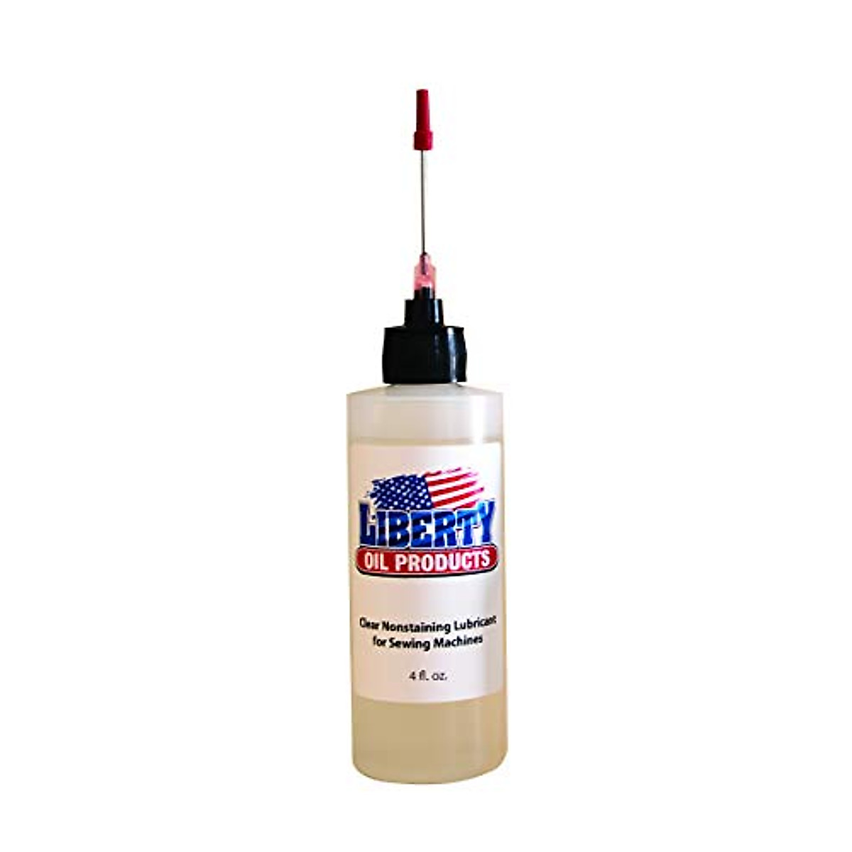 Liberty Oil, Clear Nonstaining Oil for Lubricating All Moving Parts of Your Sewing Machine. Large 4 Ounce Bottle.