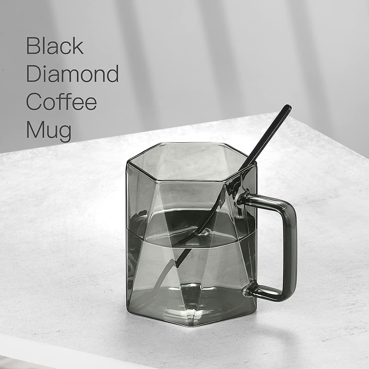 NORTHOME Coffee Mug Clear Glass Coffee Cup 16 Oz with Handle for Hot Beverages - Cappuccino, Latte, Big Tea Cup. Crystal Clear Glass Cup, Espresso Coffee Gift