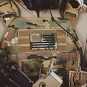 EXCELLENT ELITE SPANKER 2 Pcs American Flag Patch Reflective USA Flags Patches PVC Tactical Patch for Backpack Vest Clothes Hat Patch Military Team Patch(Multicam)