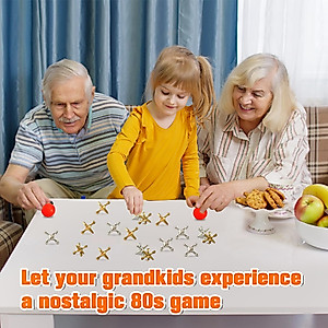 Biubee 5 Sets Retro Metal Jacks and Ball Game- 50 Pcs Gold and Silver Toned Jacks with 5 Red Rubber Bouncy Balls, Classic Game of Jacks for Party Favor, Game Prizes, Kids and Adult of All Ages