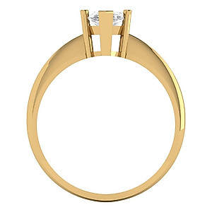 Clara Pucci 1.50 ct Marquise Cut Solitaire Genuine Lab Created White Sapphire Wedding Bridal Designer Engagement Ring 14k Yellow Gold 7