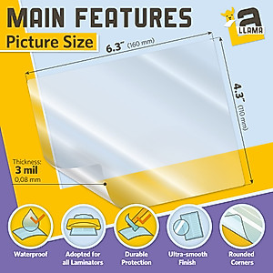 Thermal Laminating Pouches, 9 x 11.5 Inches, 3 Mil Thick, 50 Pack, Suited for Letter Size Laminating Sheets 8.5 x 11
