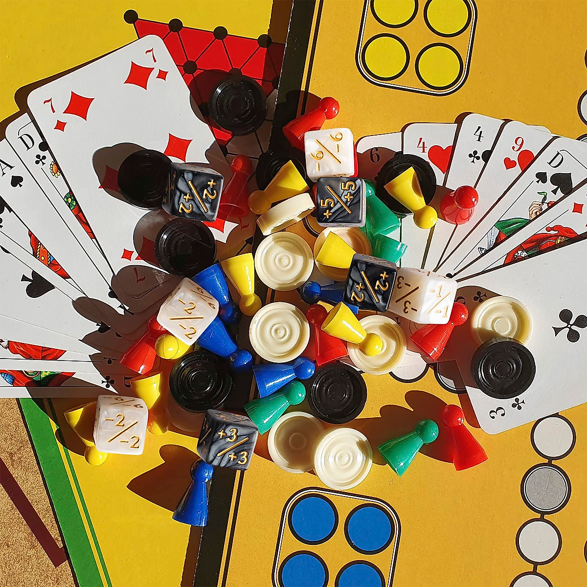 48 PCS Magic The Gathering Dice MTG Counter Dice Buff Tokens Dice Loyalty Starry Marble D6 Dice Compatible with CCG, Standard Card Gaming Accessories, 4 Styles