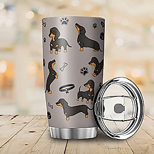 WmhrYpzhL Dachshund Dog Travel Mug Funny Dog Coffee Mug Stainless Steel Insulated Tumbler For Ice Drinks＆Hot Beverage Gifts Dachshund