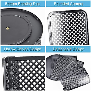 EOFJRUC Cup and Lid Organizer, 360° Rotatable Coffee Cup Dispenser for Disposable Plastic and Paper Cups of 5 to 16 oz, 4 Compartments Detachable Countertop Cup Holder, Black