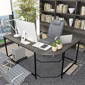 Teraves Modern L-Shaped Desk Corner Computer Desk Workstation Home Office Desk Study Writing Table