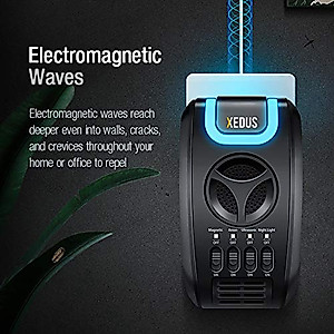 4 in 1 Multifunctional Electromagnetic Ultrasonic Pest Repeller - Anion Generator - Night Light - Pest Control mosquitoes, ants, cockroaches, spiders, ticks, fleas, scorpions, mice, rats, bats, etc.