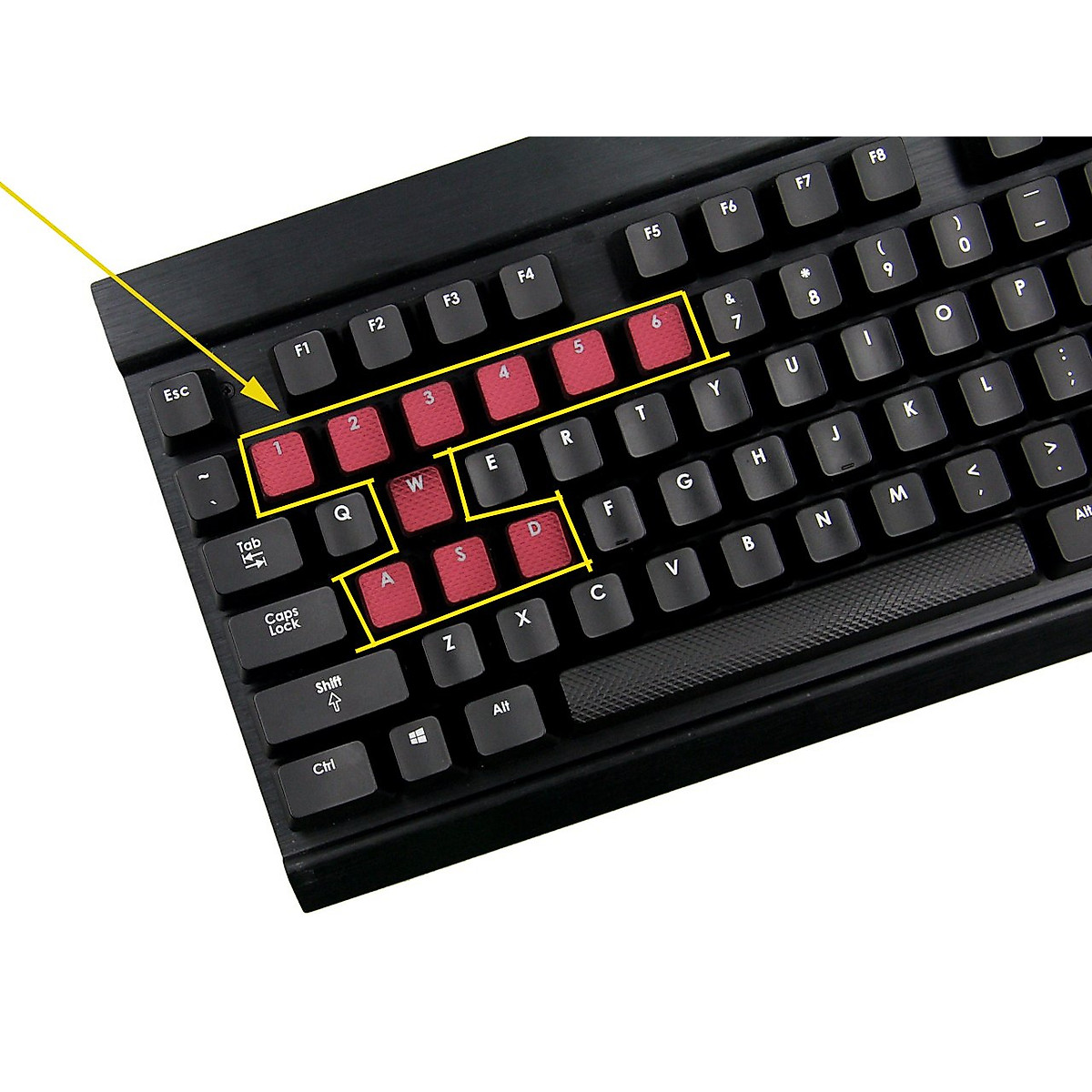 HUYUN 1set FPS Backlit Key Caps Replacement for Corsair K70RGB K70 K95 K90 K65 K63 Gaming Keyboards Cherry Key switches (Red)