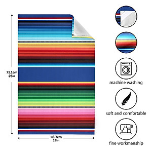 Kigai Kitchen Dish Towels Mexican Serape Blanket Stripes Soft Tea Towel Set of 4 Absorbent Dishcloths Hand Towels for Dish Clean Cloth 28" x 18"