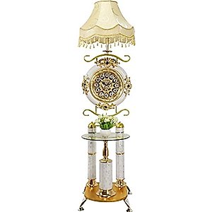 Floor Lamp European Floor Lamp Living Room Coffee Table Clock Floor Light Bedroom Bedside Lamp Creative Floor Lamp Standing Lamp Standing Light (Color : White, Size : Remote control switch)
