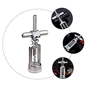 BESTonZON Opener Restaurant Wing Cork Opening Corkscrews Multifunctional Screw Beer Remover Serving Winged Gadget Waiters Alloy and Party Duty Bottle for Bar Cap Heavy Corkscrew: