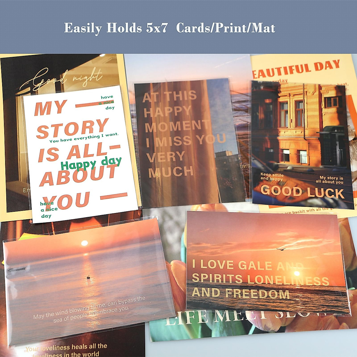 Miraclekoo 200Pcs 5-1/2 x 7-1/2 Inch Transparent Thick Greeting Card Plastic Sleeves Clear Self Sealing Cellophane Cello Bags - Fit 5 X 7 Inch Cards Envelope A6 A7 Photos Cookie