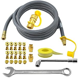 MCAMPAS 10FT 3/8"Natural Gas Hose Replacement of 5249 Propane to Natural Gas Conversion Kit for Blackstone 28"&36"Griddles Grill,Compatible with Rangetop Combo,Tailgater & Single Burner Rec Stove