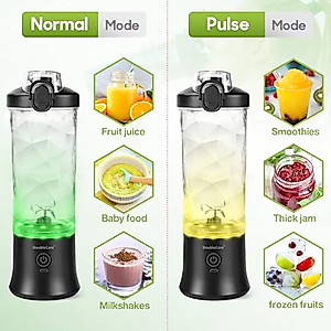 20 Oz Portable Blender for Shakes and Smoothies,4000mAh Electric Juicer, 270W Motor Smoothie Blender with BPA-Free & IP67 Waterproof, USB Fresh Juice Blender with 2 Mixing Modes for Travel, Gym, Black