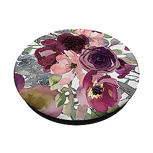 Lilac Purple Flowers Watercolor Floral PopSockets Standard PopGrip