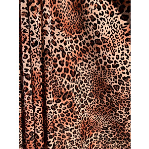 Dana Black Brown Rust Leopard Pattern Polyester Stretch Velvet Fabric for Bows, Top Knots, Head Wraps, Scrunchies, Clothes, Costumes, Crafts