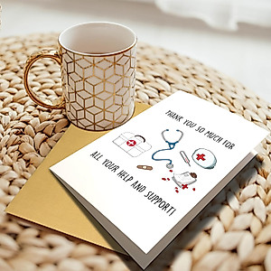 Thank You Card for Nurse Doctor Healthcare, Cute Medical Appreciation Card for Hospital, Medical Staff Appreciation Card, Thank You For All Your Help And Support