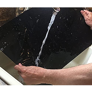 Gyvazla BBQ Grill Mat Set of 5, Non Stick Oven Liner Teflon Barbecue Cooking Mats, Perfect for Baking on Gas, Charcoal, Oven and Electric Grills - Reusable, with Oil Brush