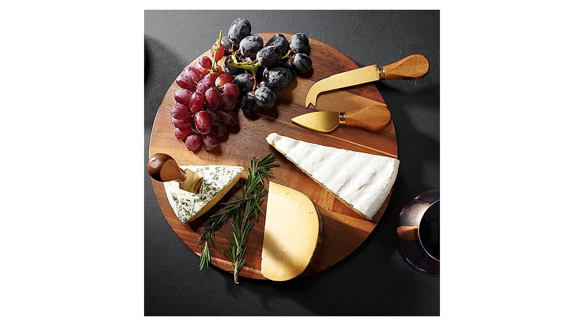 Godinger Acacia Cheese Board & Knife Set | Perfect Gift