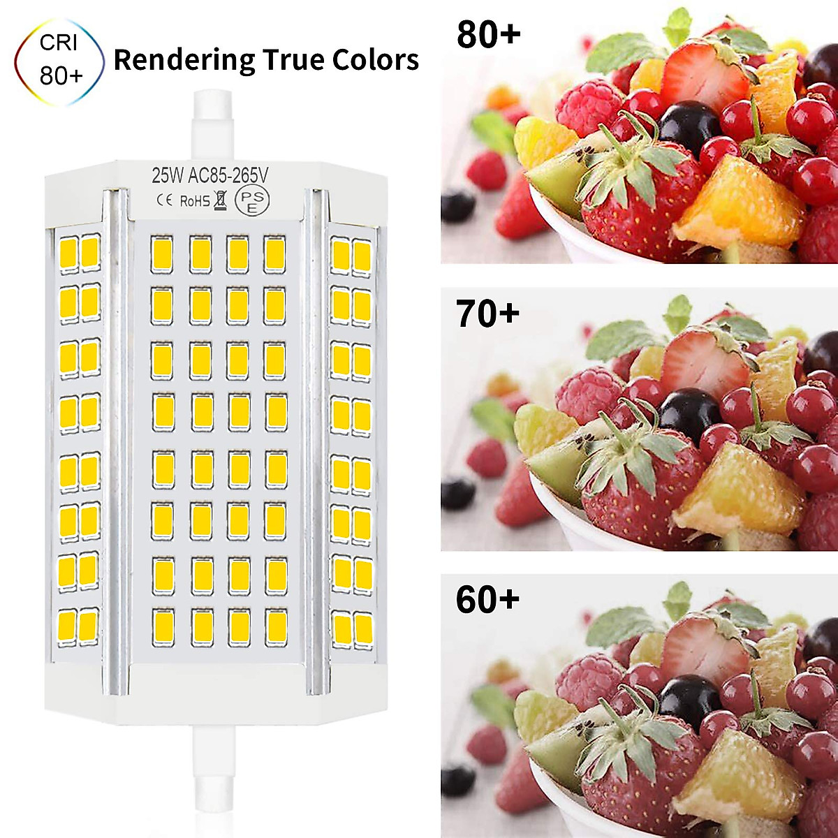 Bonlux R7S LED Light Bulb 118mm, 25W J118 Double Ended LED Bulbs 120V J Type R7S LED Floodlight 200W Halogen Bulb Replacement Daylight 6000K for Floor Lamp, Security Light (2-Pack)