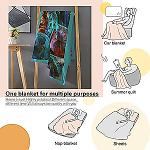 Throw Blanket 60" x 50" Ultra Soft Flannel Blanket Cozy All Season Bedding for Bed Couch Sofa Office Room Travel Decoration