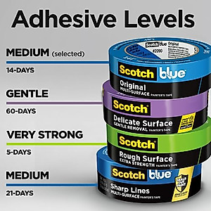 Scotch Painter's Tape Original Multi-Surface Painter's Tape, Blue, Paint Tape Protects Surfaces and Removes Easily, Multi-Surface Painting Tape for Indoor and Outdoor Use, 0.94 Inches x 60 Yards, 6 Rolls