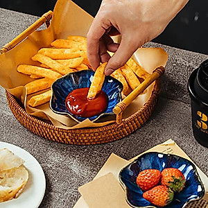 LiveHouse 4.3 Inch Vintage Style Kiln Glazed Small Ceramic Dipping Bowls Pinch Bowl Side Dishes for Soy Sauce Dessert Tomato, Set of 6