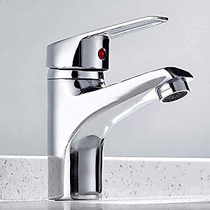 RONPOTY Kitchen Taps Bathroom Sink Chrome Faucet Single Lever Kitchen Sink Faucet Cold and Warm Mixer Water Bath